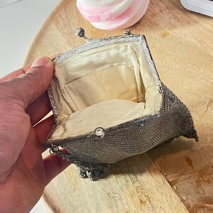 Vintage Silver Mesh Coin Purse With Intricate Engraved Design Elegant ...