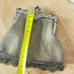 Vintage Silver Mesh Coin Purse With Intricate Engraved Design Elegant ...