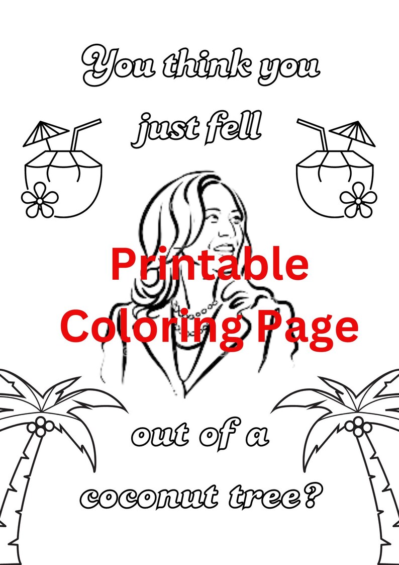 Adult Coloring Book Kamala Harris Coconut Tree Quote - Etsy