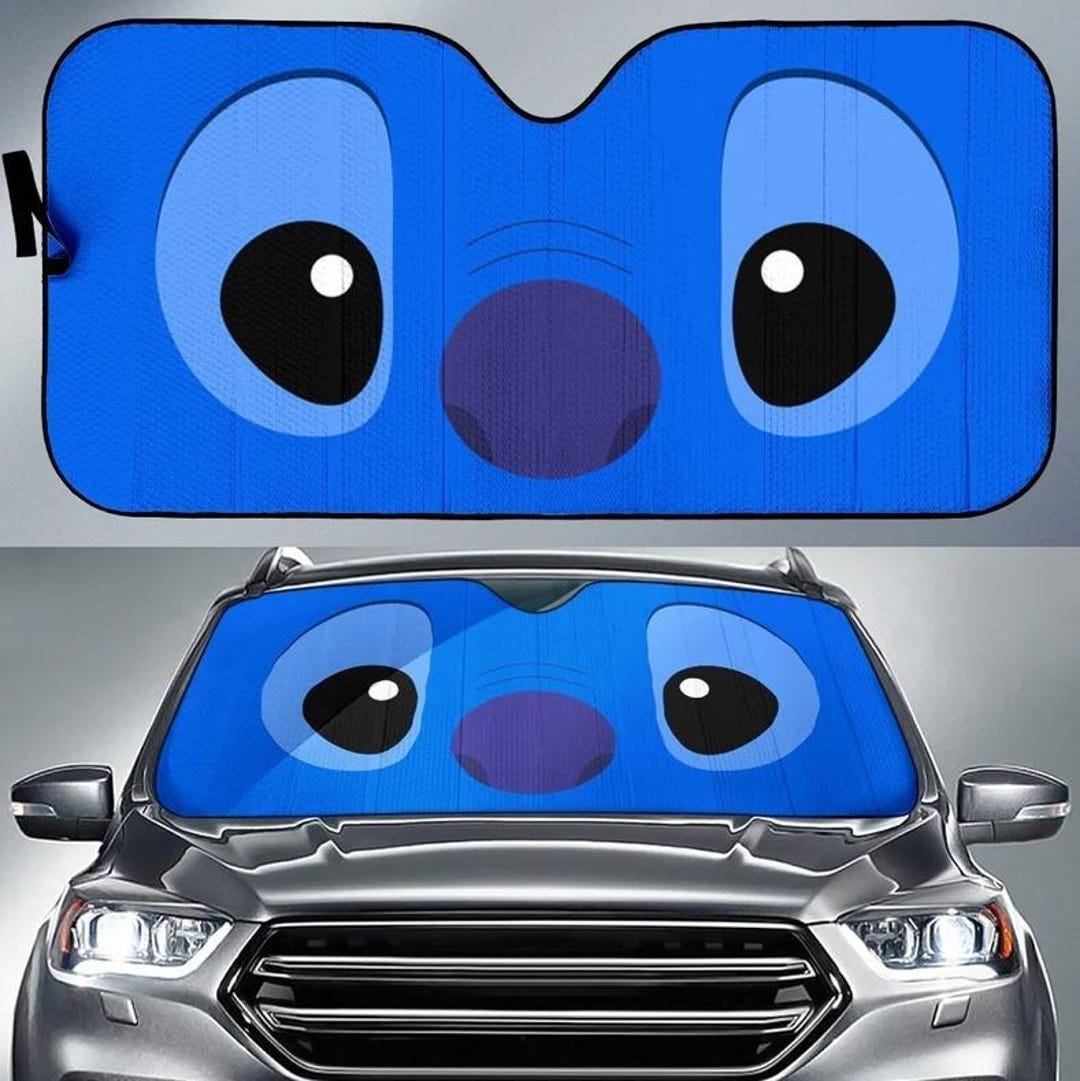 Cute Stitch Face Auto Sun Shades, Car Accessories, Stitch Car ...
