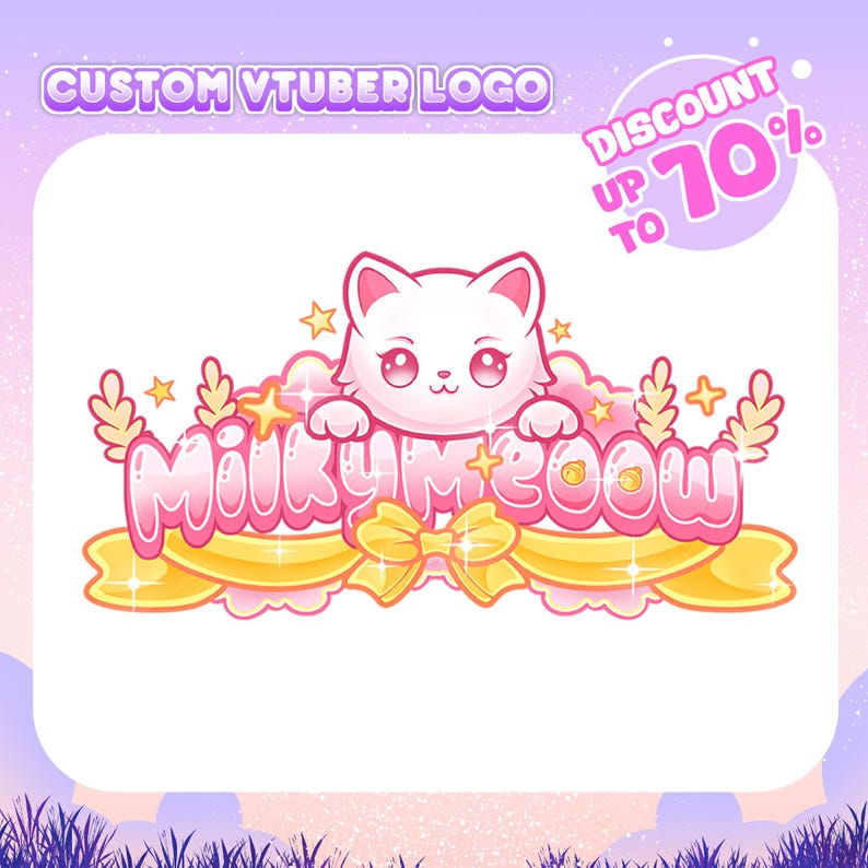 Custom Chibi Cute Animated Vtuber Logo for Your Vtuber, Animated Logo ...