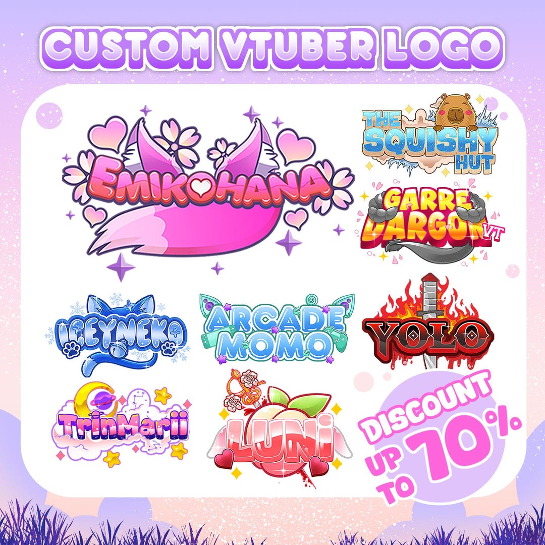 Custom Chibi Cute Animated Vtuber Logo for Your Vtuber, Animated Logo ...