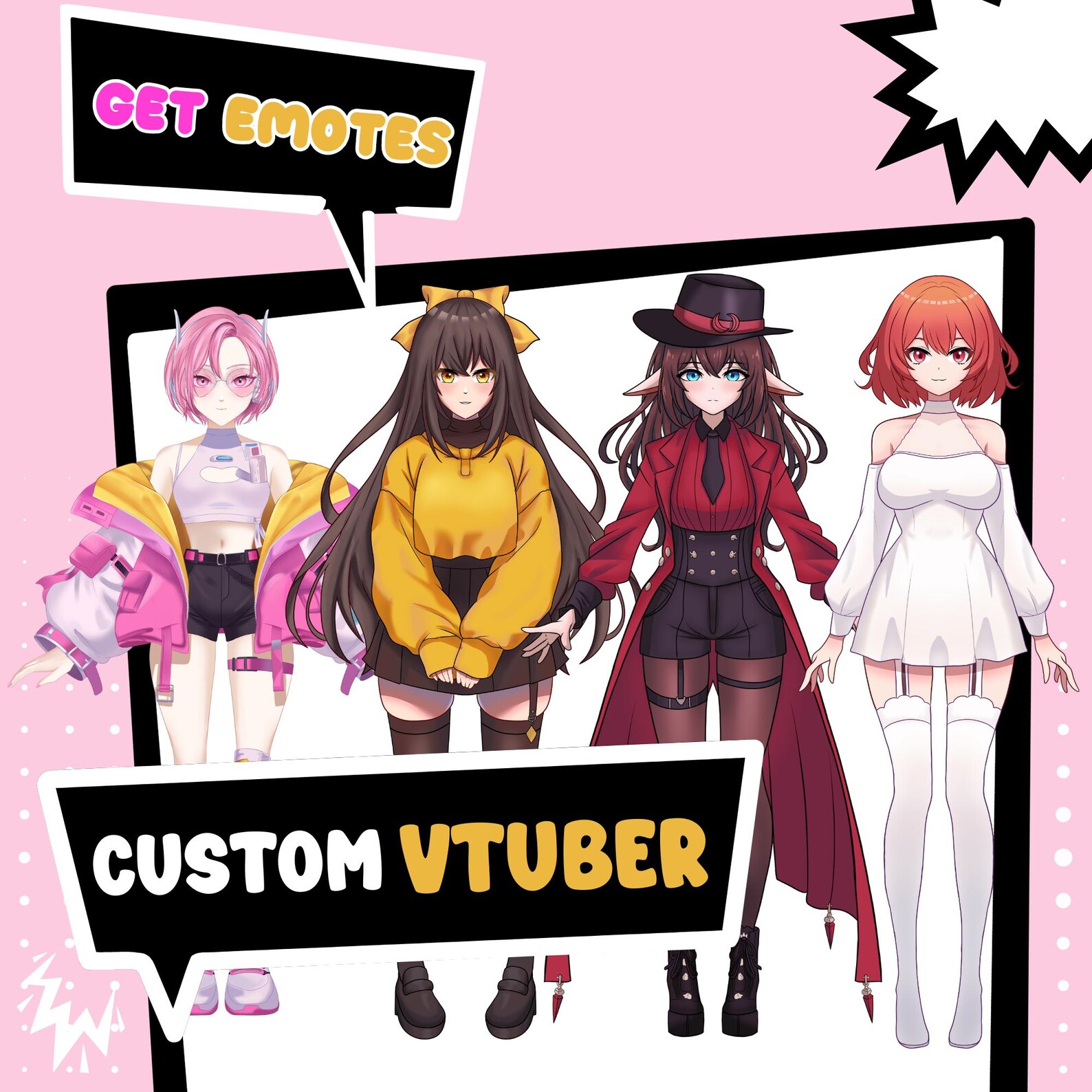 Live2d Vtuber Model for Commercial Use Half Body Vtuber Model, Live2d ...