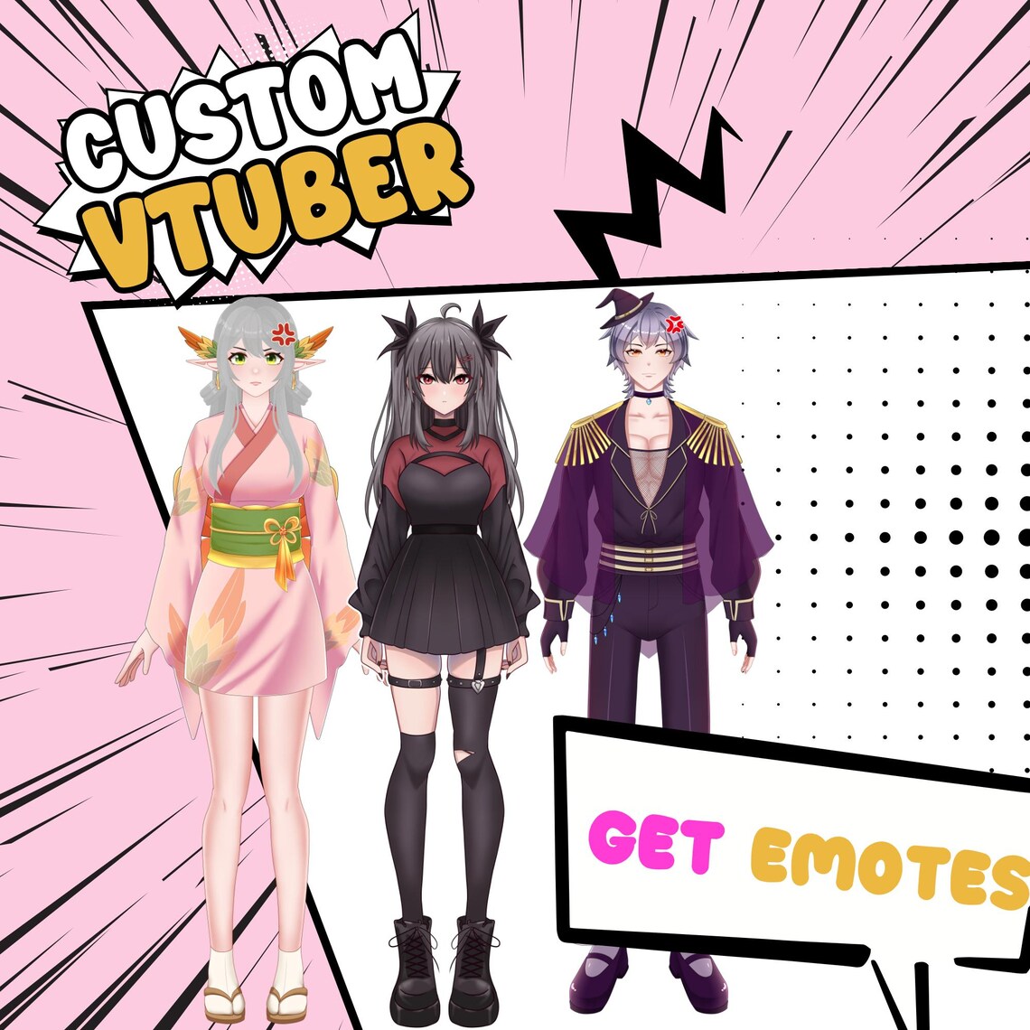 Live2d Vtuber Model for Commercial Use Half Body Vtuber Model, Live2d ...