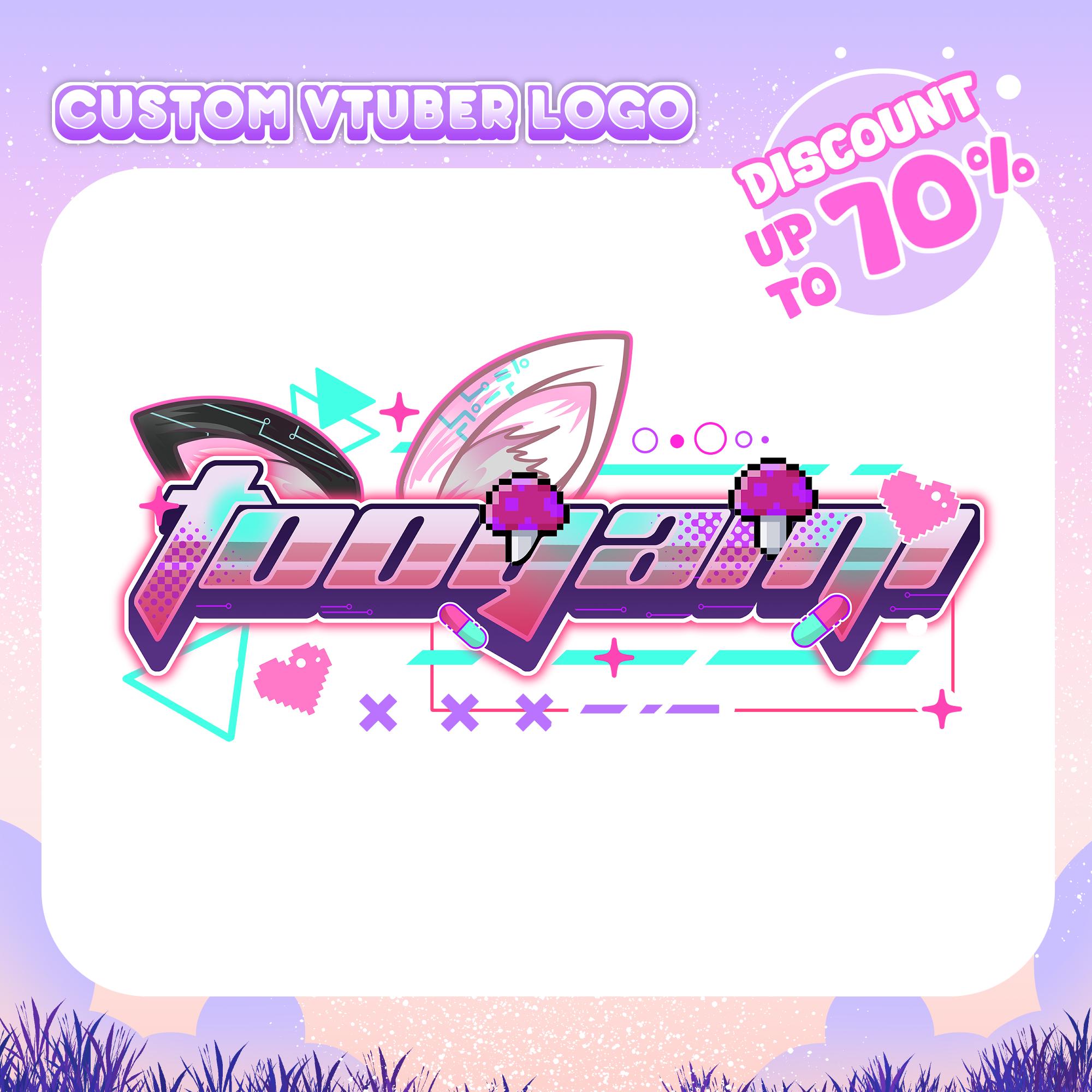 Custom Chibi Cute Animated Vtuber Logo for Your Vtuber, Animated Logo ...