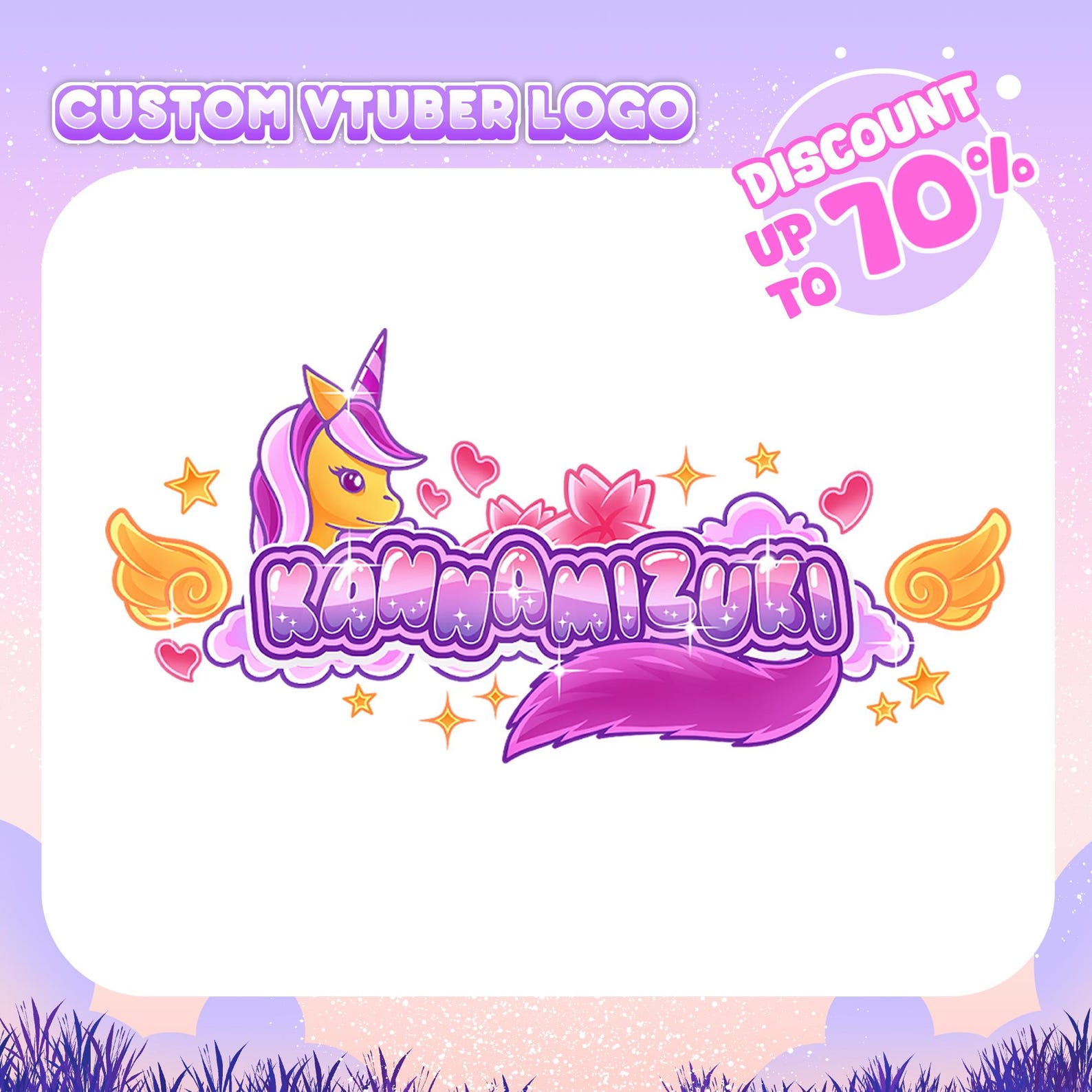 Custom Chibi Cute Animated Vtuber Logo for Your Vtuber, Animated Logo ...