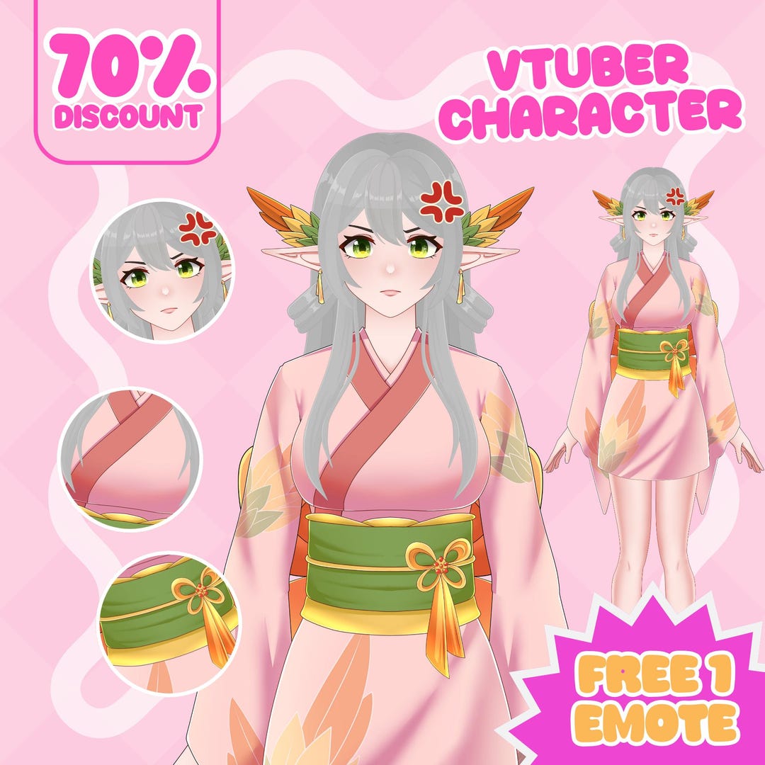 Live2d Vtuber Model for Commercial Use Half Body Vtuber Model, Live2d Model, Vtuber Design ...