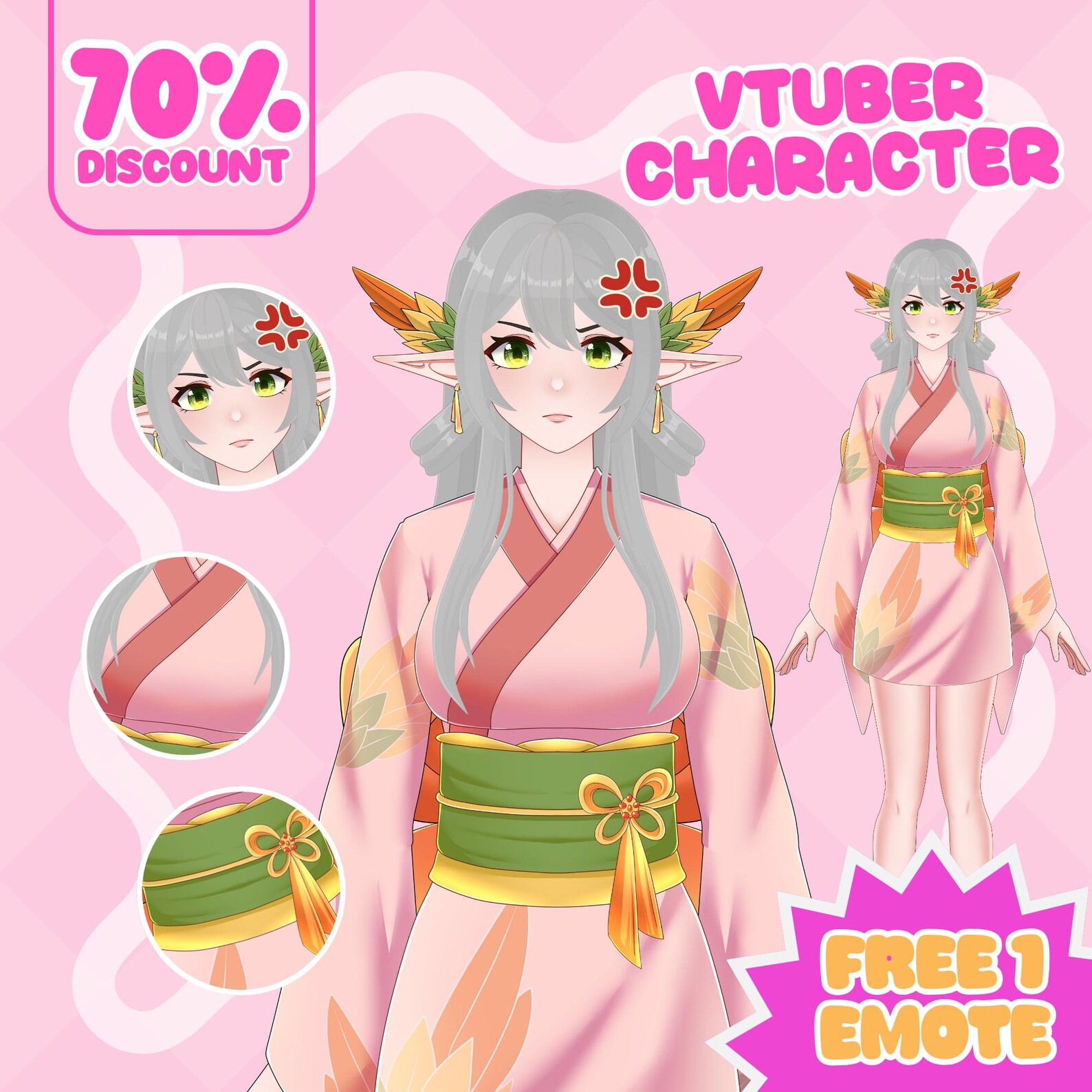 Live2d Vtuber Model for Commercial Use Half Body Vtuber Model, Live2d ...