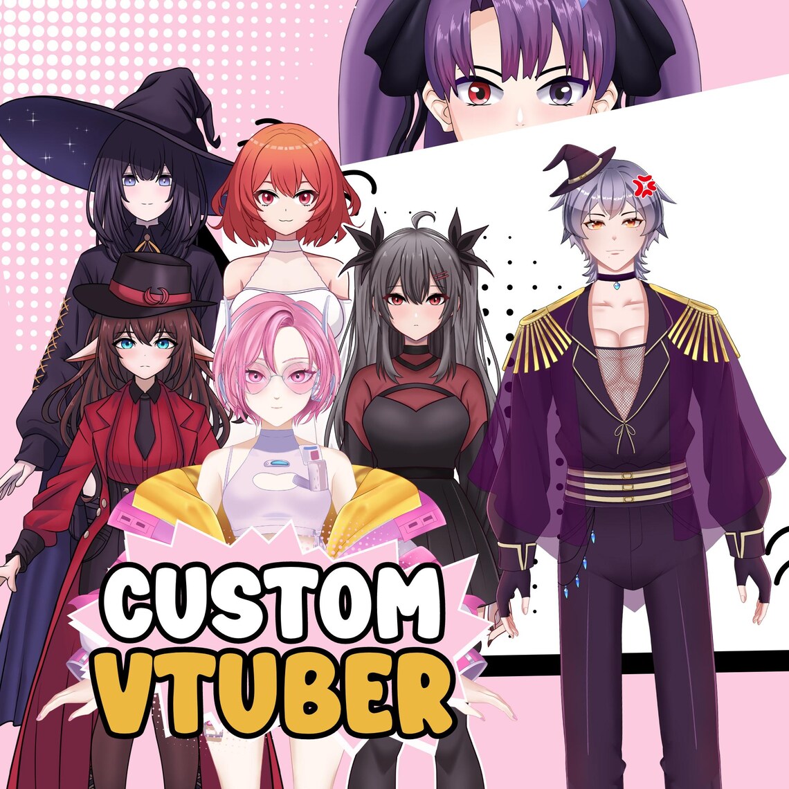 Live2d Vtuber Model for Commercial Use Half Body Vtuber Model, Live2d Model, Vtuber Design ...