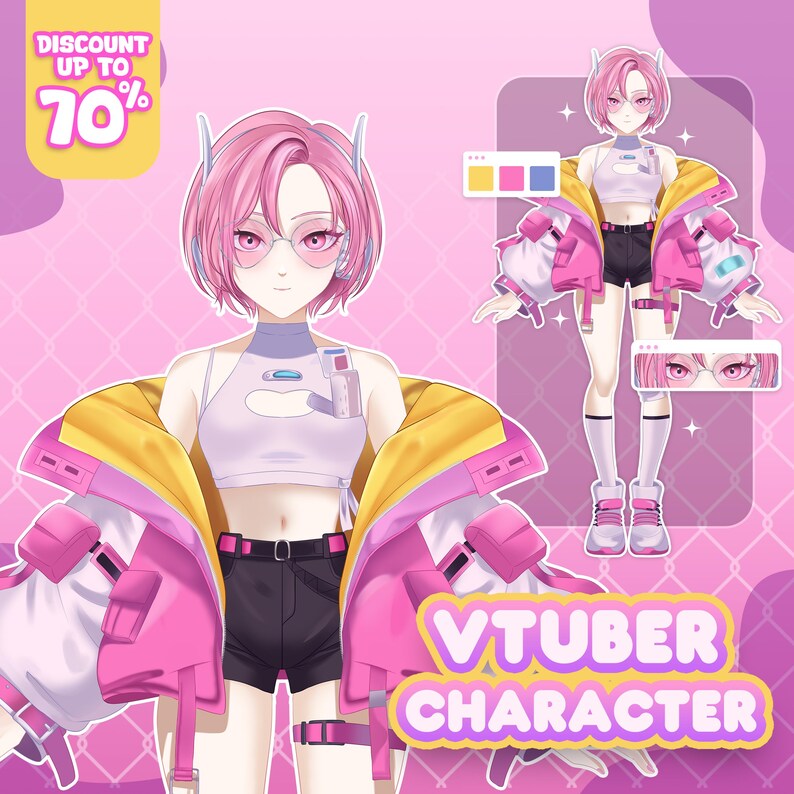 Live2d Vtuber Model for Commercial Use Half Body Vtuber Model, Live2d ...