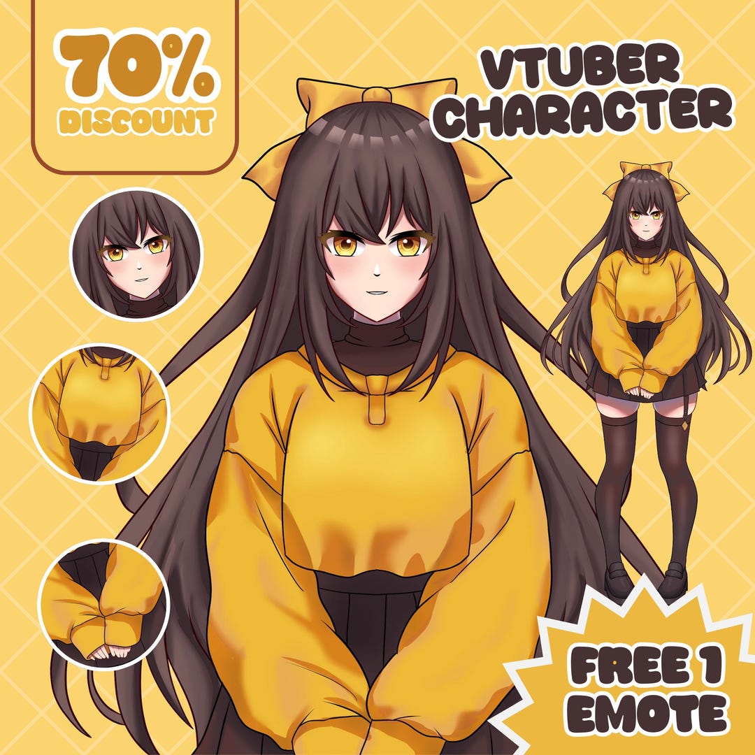 Customizable Vtuber Model V.2, Full Body, Fully Rigged, Ready to Use ...