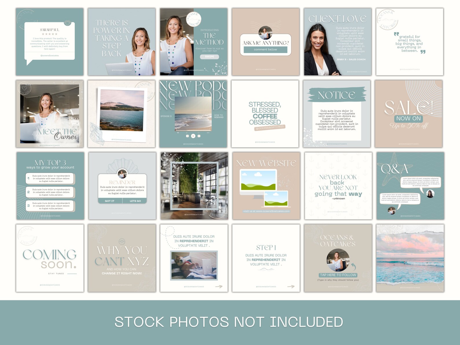 Neutrals Ocean Post Templates Canva - Ocean & Oatcakes Post Bundle ...