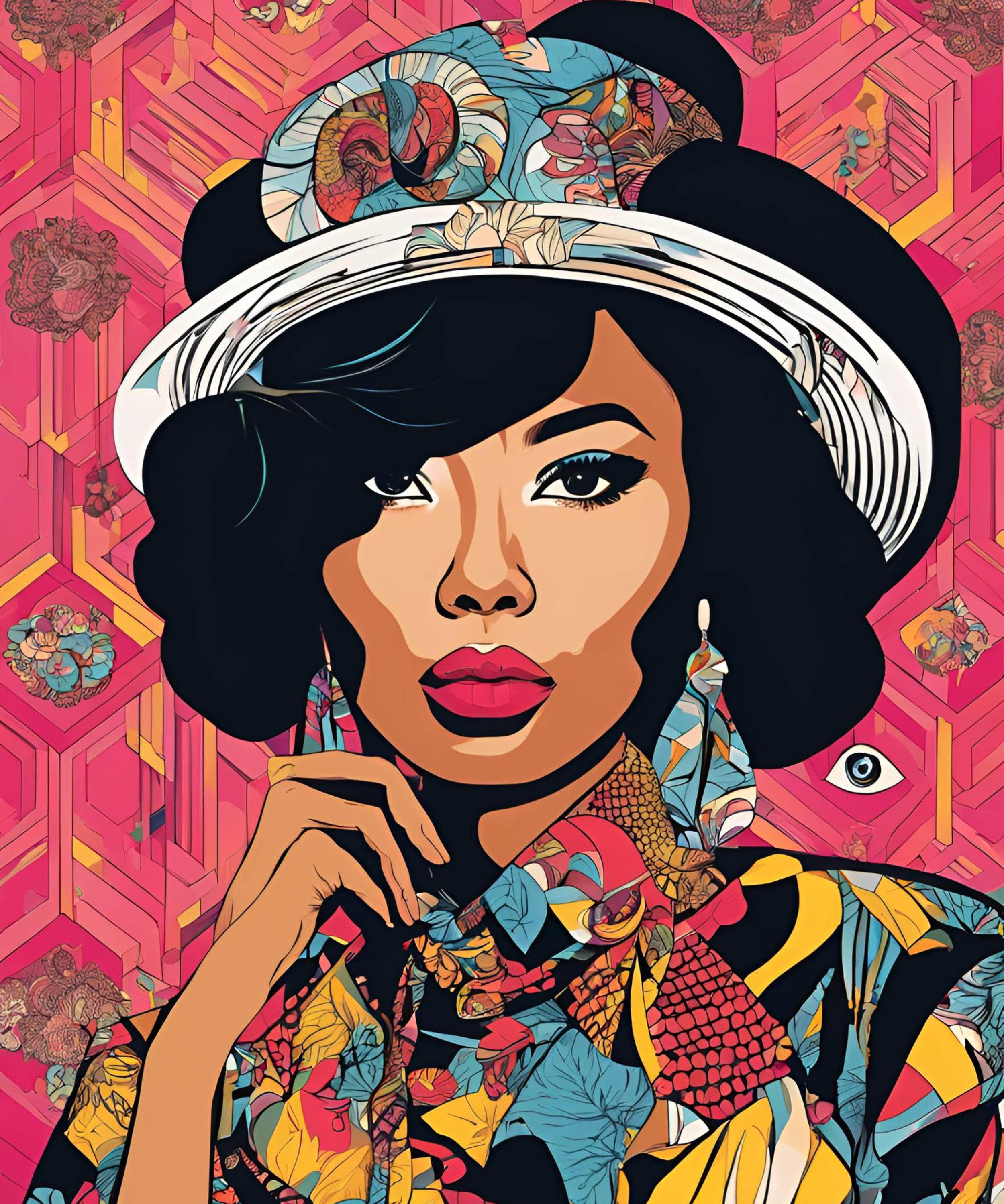 Retro Woman Printable Poster, Vintage Wall Art Print 2 - Etsy