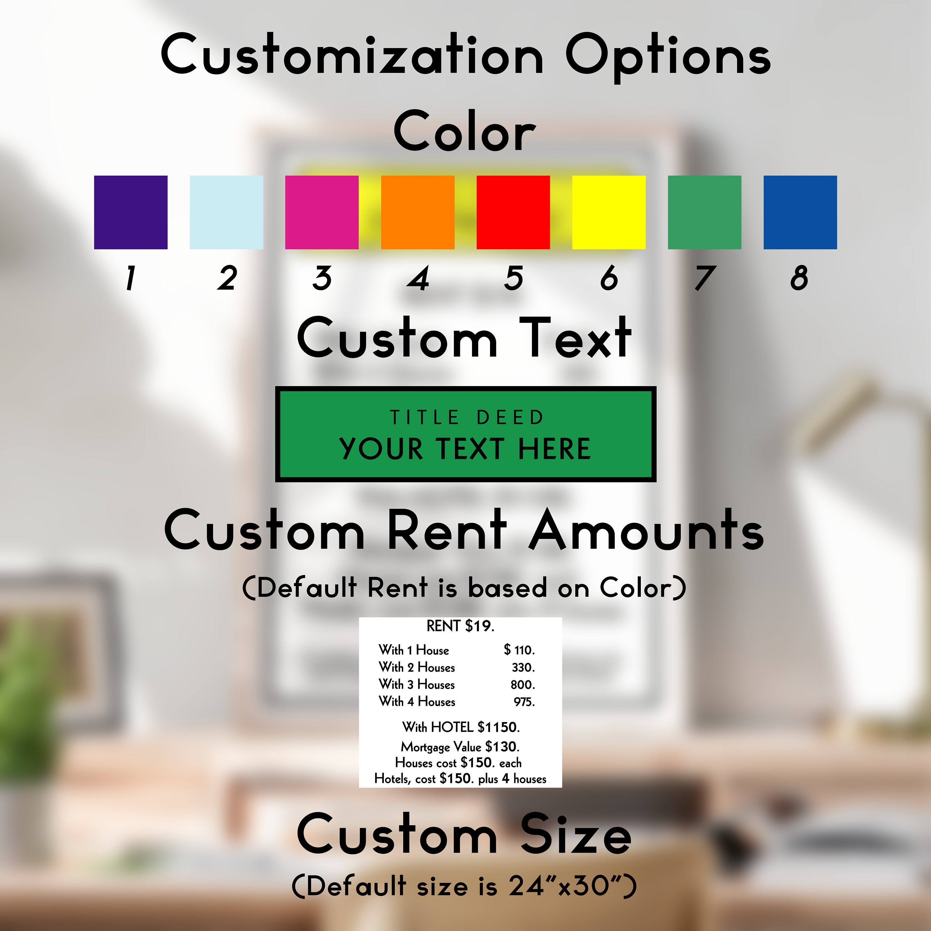 Custom Monopoly Title Deed, Personalized Monopoly Deed, Monopoly Board ...