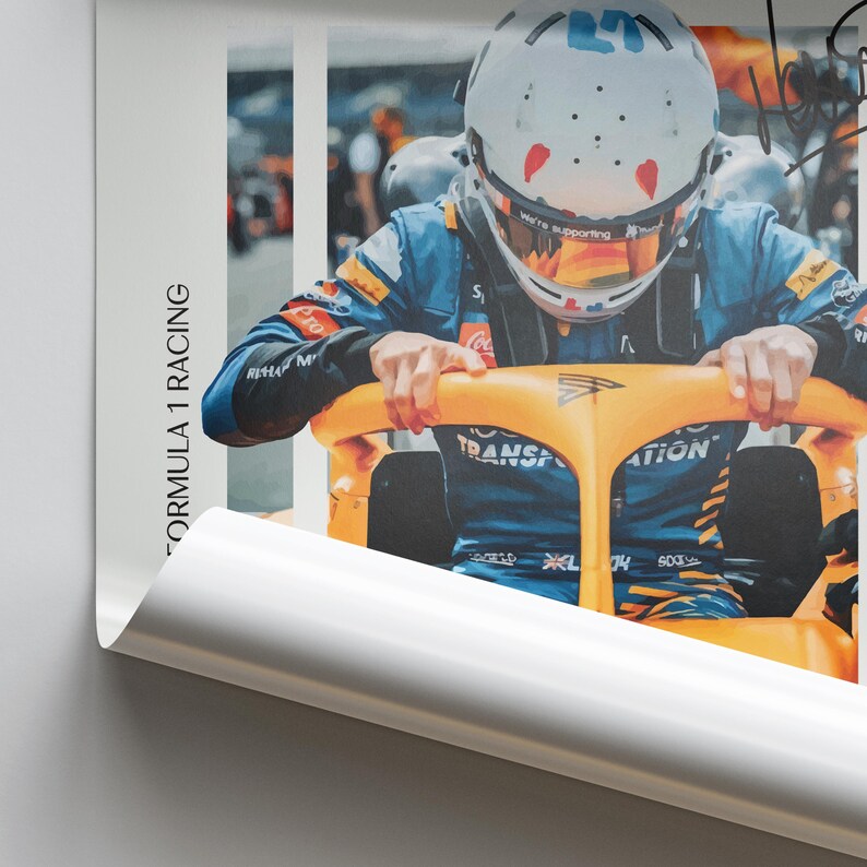 Lando Norris Poster, Formula 1 Poster, Minimalist F1 Poster, Bedroom ...
