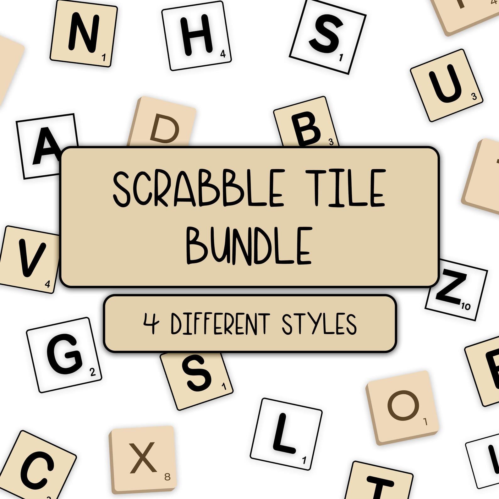 Scrabble Tile SVG Bundle, Scrabble Tiles, Scrabble Letters SVG, 4 ...