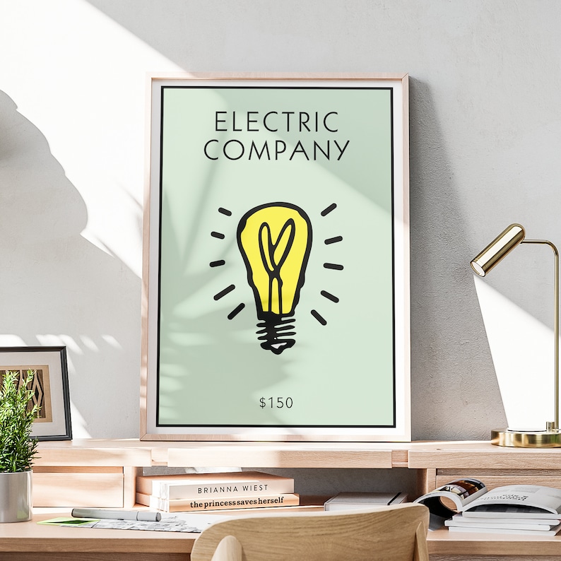 Minimalist Monopoly Card Collection, Set of 8, Monopoly Poster, Board ...