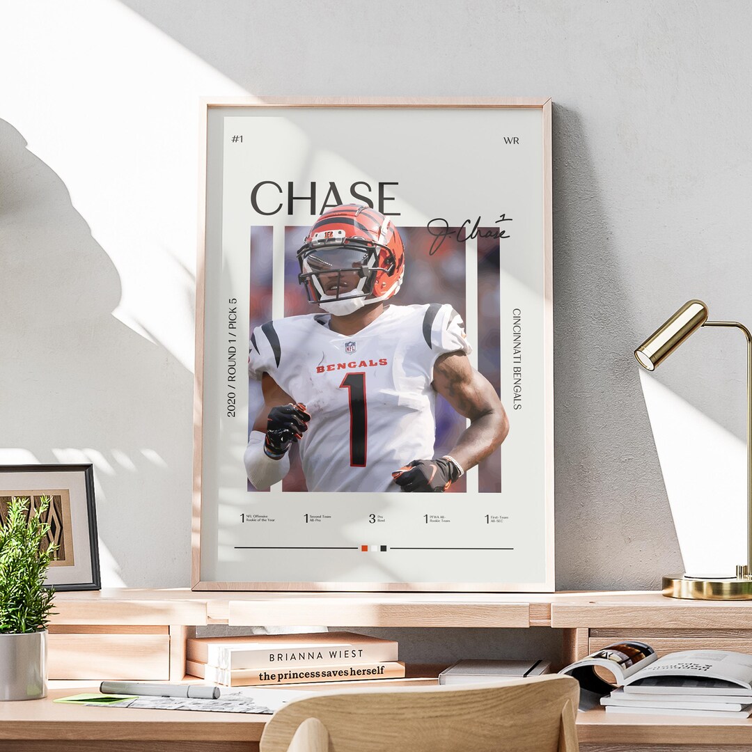 Ja'marr Chase Poster, NFL Poster, Cincinnati Bengals Poster, Bedroom ...