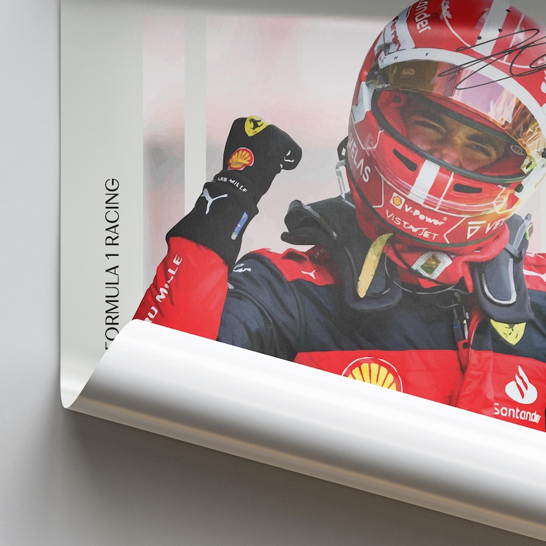 Charles Leclerc Poster, Formula 1 Poster, Minimalist F1 Poster, Bedroom ...