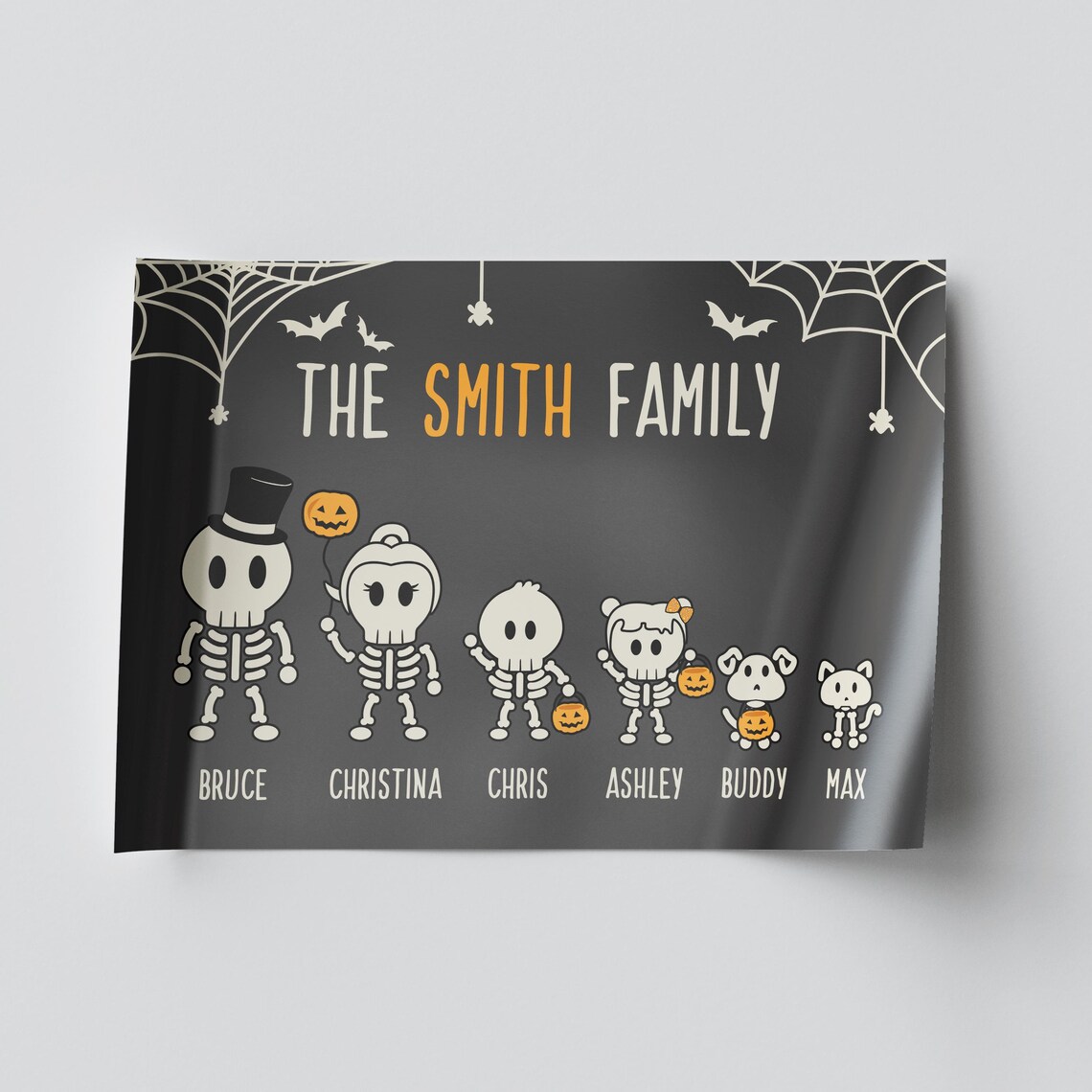 Personalized Halloween Family Digital Print, Halloween Family Portrait ...