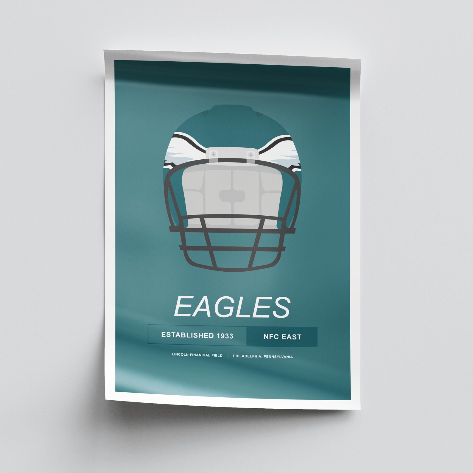 Minimalist Philadelphia Eagles Helmet Poster, NFL Poster, Philadelphia ...