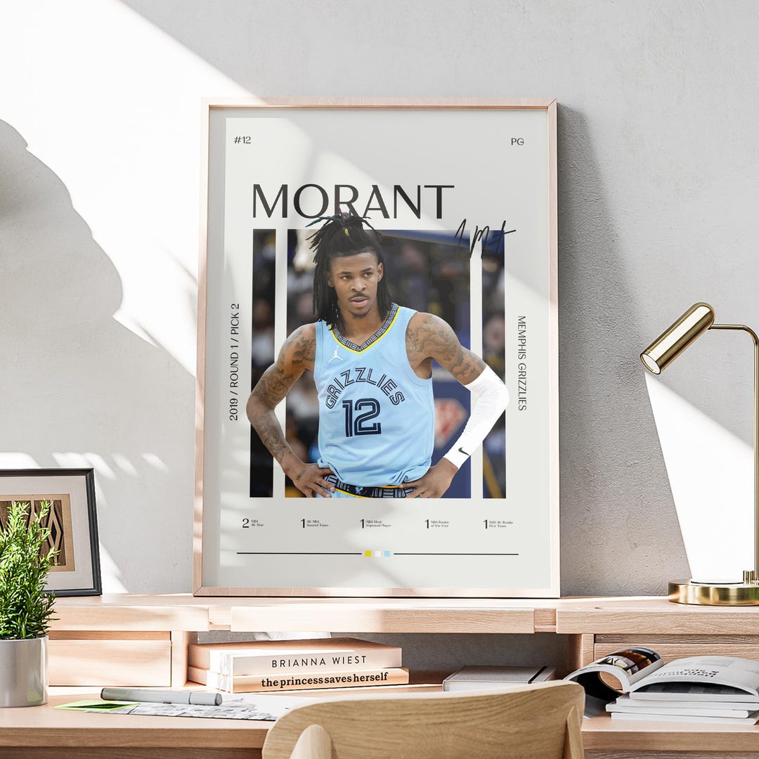 Ja Morant Poster, Memphis Grizzlies Poster, NBA Poster, Man Cave Wall ...