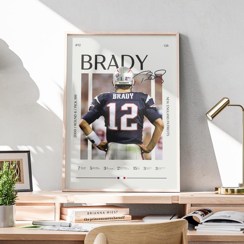 Tom Brady Poster, NFL Poster, New England Patriots Poster Print ...