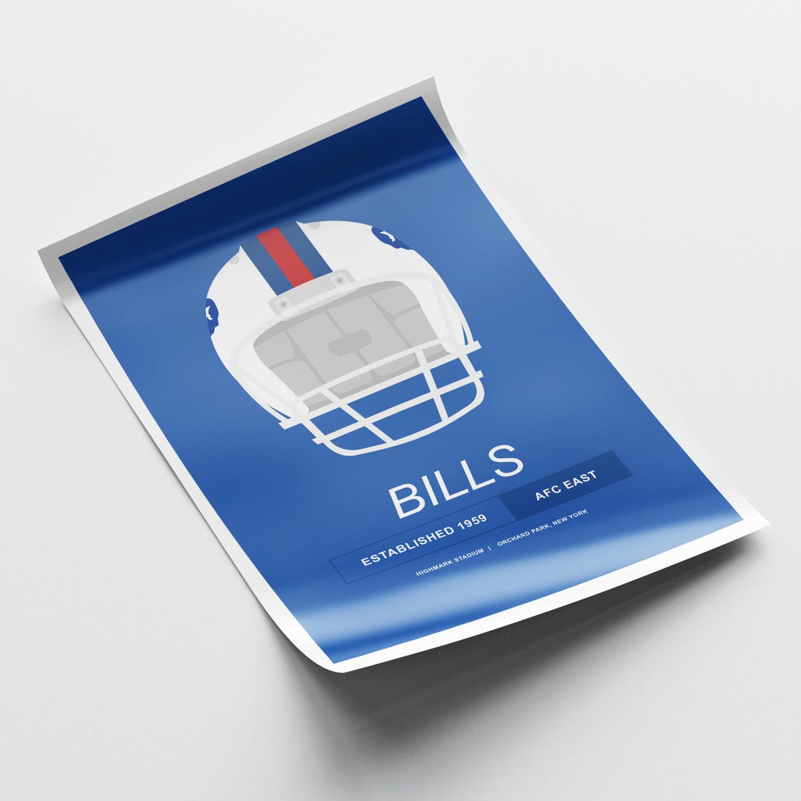 Minimalist Buffalo Bills Helmet Poster, NFL Poster, Buffalo Bills ...