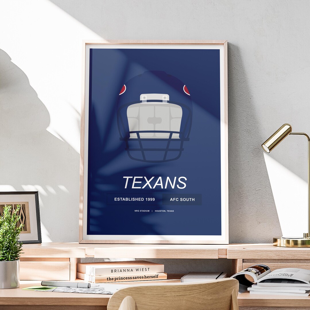 Minimalist Houston Texans Helmet Poster, NFL Poster, Houston Texans ...