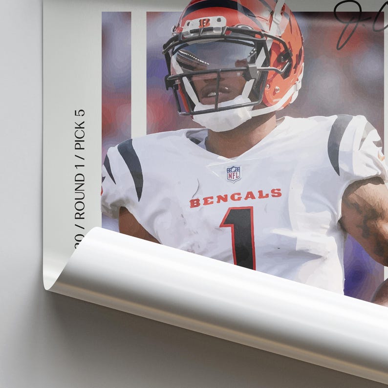 Ja'marr Chase Poster, NFL Poster, Cincinnati Bengals Poster, Bedroom ...