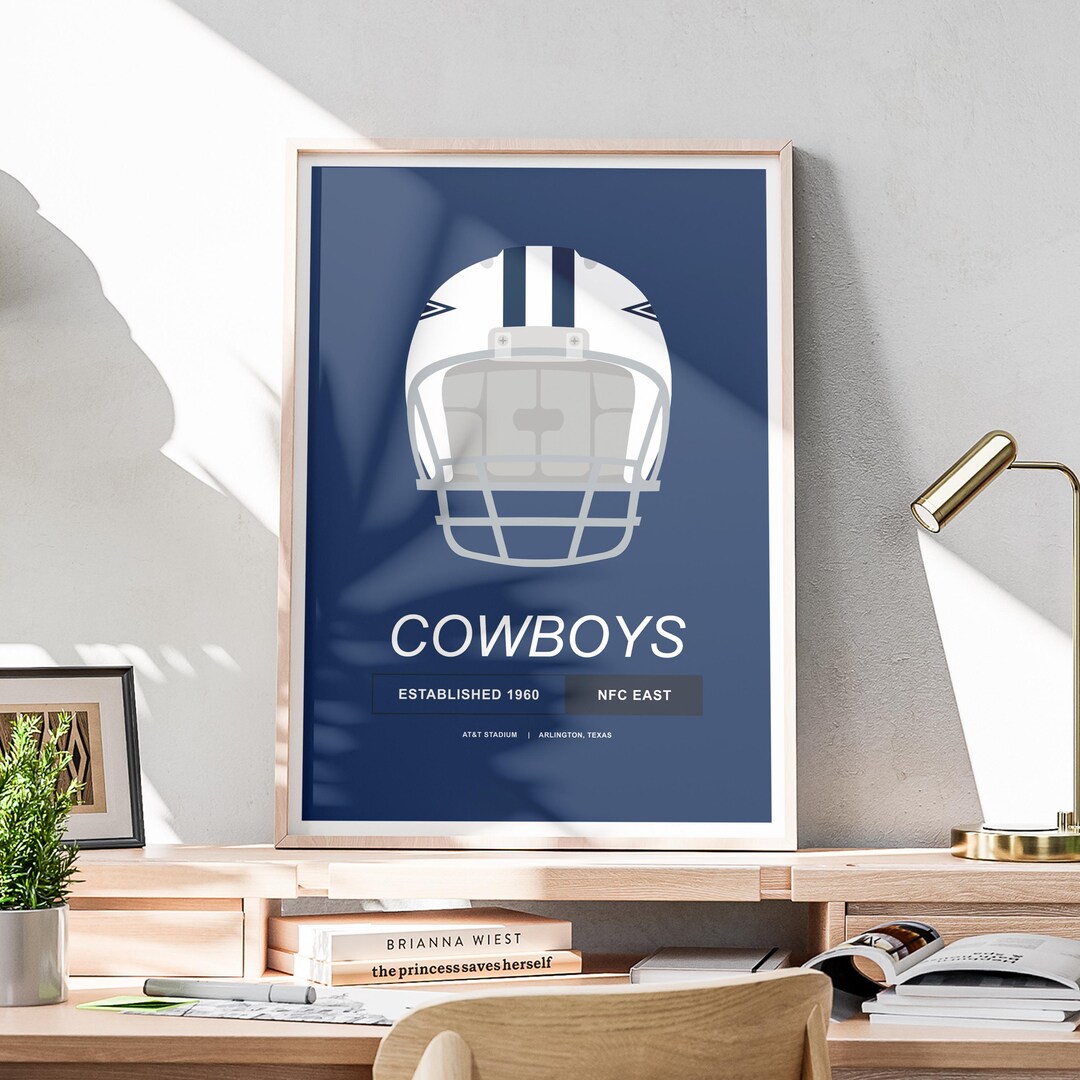 Minimalist Dallas Cowboys Helmet Poster, NFL Poster, Dallas Cowboys ...