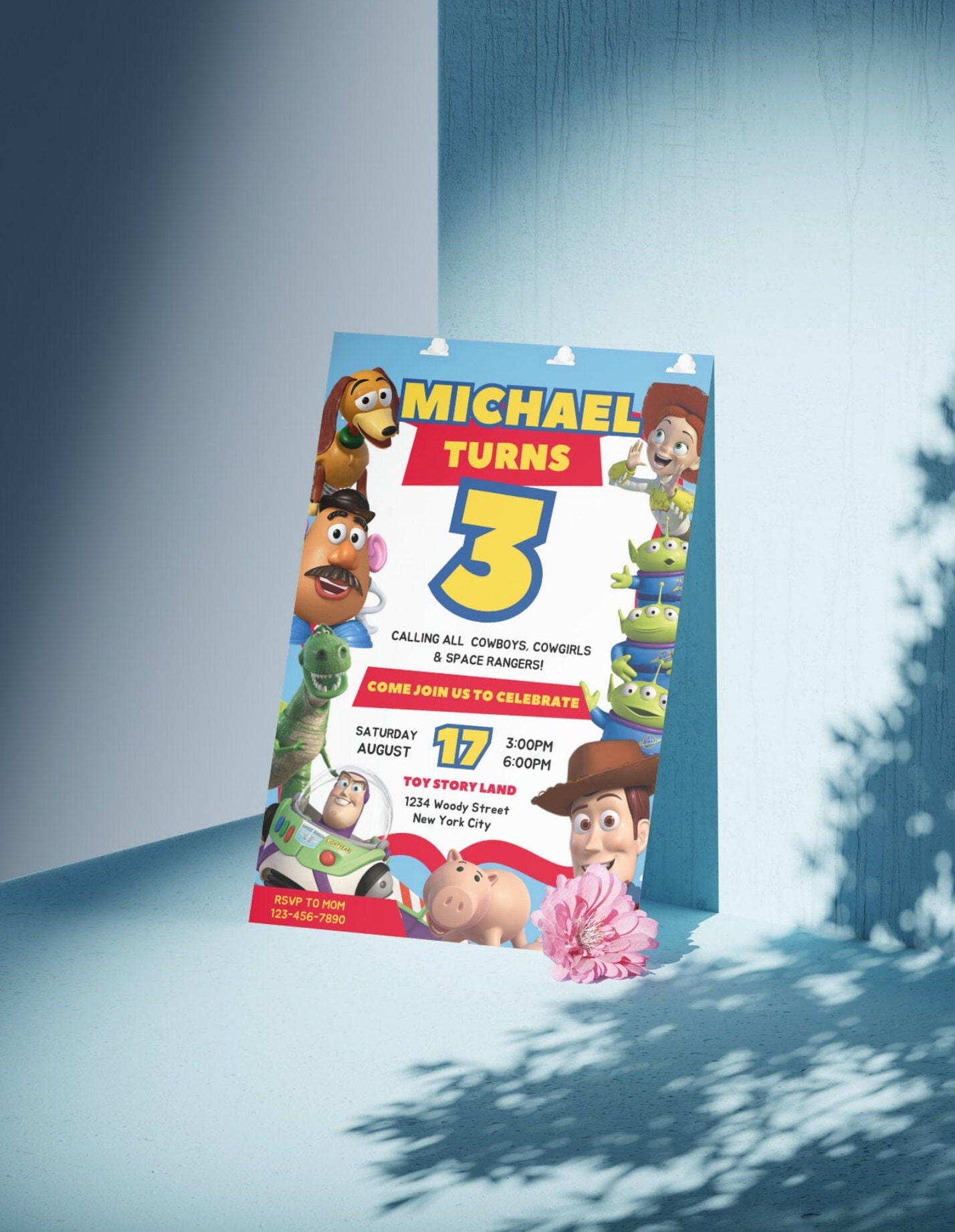 Toy Story Digital Invitation, Toy Story Birthday Party, Kids Digital ...