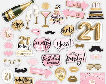 21st birthday props | Etsy