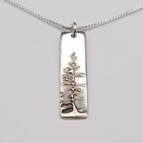 Forest Necklace Fine Silver Redwood Tree Handmade | Etsy