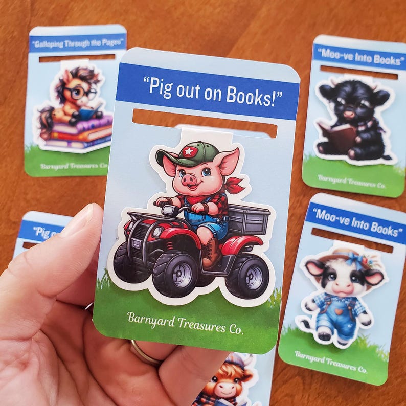 Cute Farm Animal Magnetic Bookmark Set | Gift for Reader | Bookworm ...