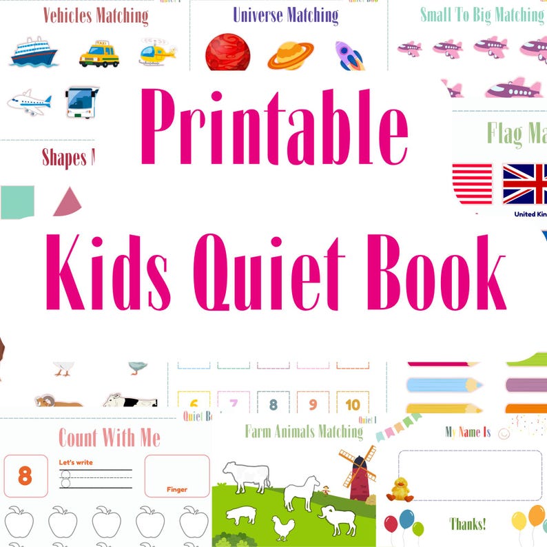 Quiet Book Printable | Toddler Busy Book | Activity Book |. Learning ...