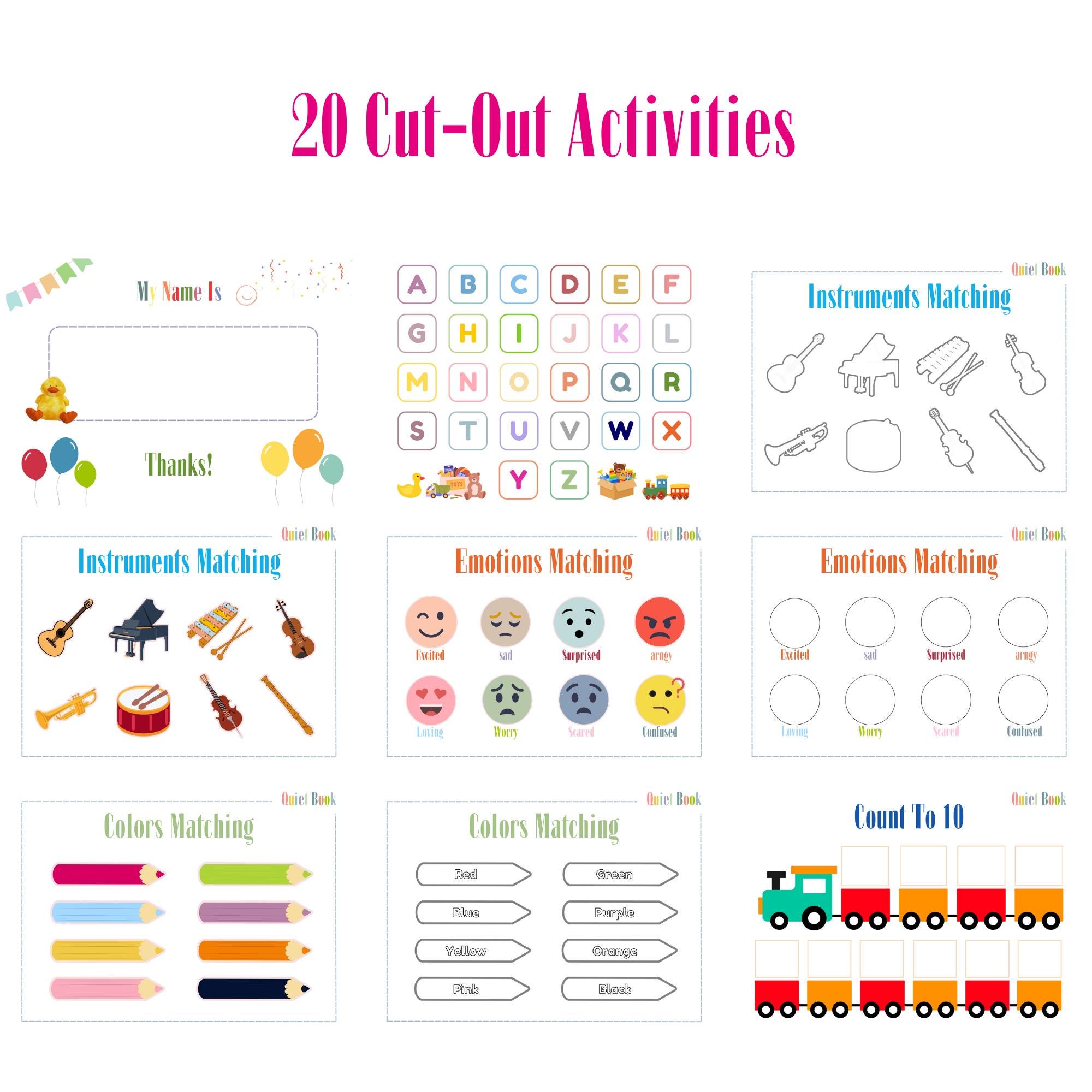 Quiet Book Printable | Toddler Busy Book | Activity Book |. Learning ...