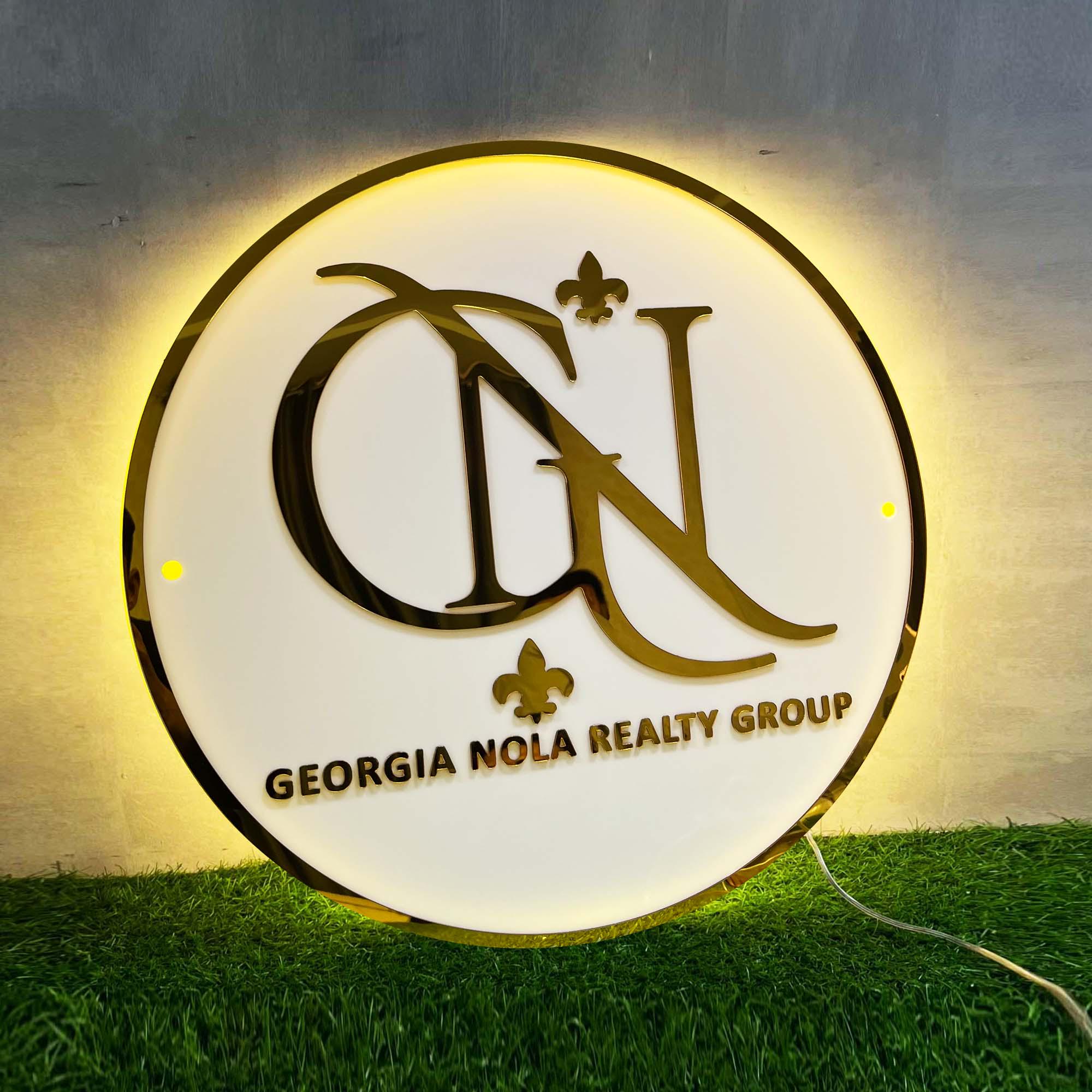 Custom Logo Business Light up Sign | Custom Backlit Business Sign Wall ...