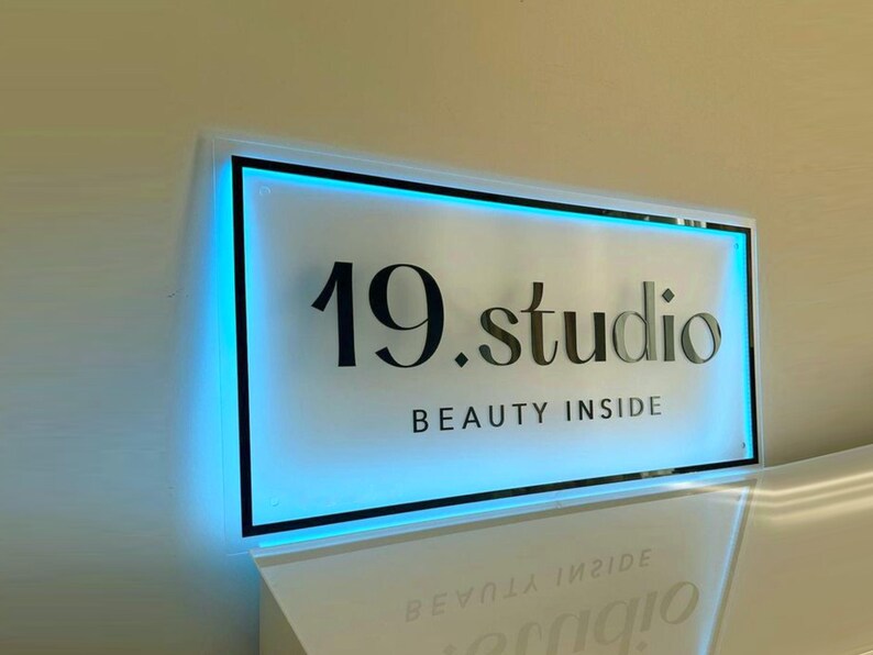 Custom 3D Acrylic Business Sign | Rectangular 3D Business Logo Sign| Acrylic Business Signage ...