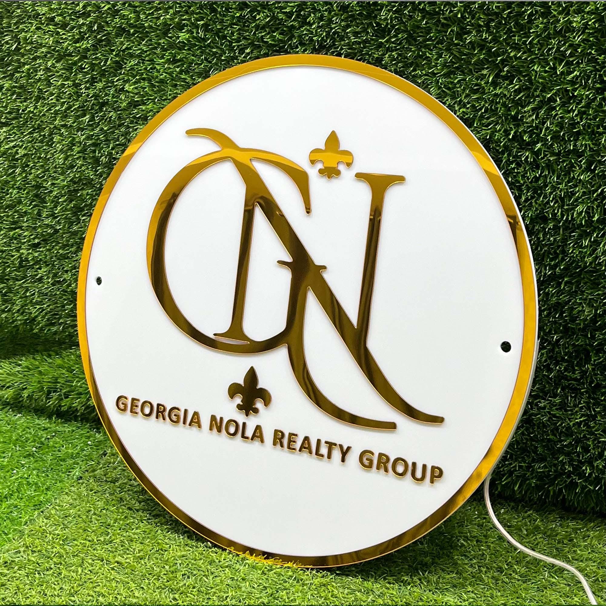 Custom Logo Business Light up Sign | Custom Backlit Business Sign Wall ...