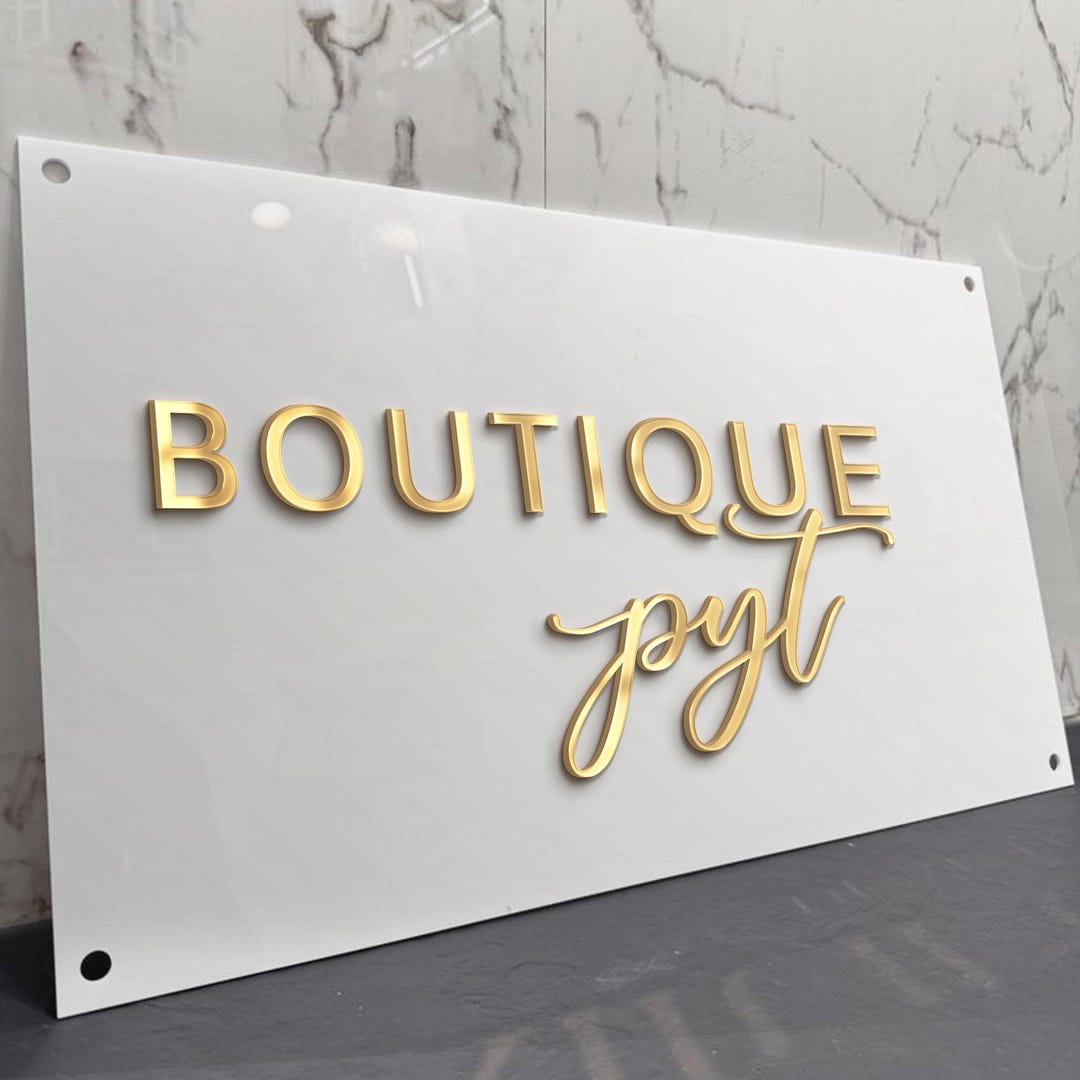 Raised 3D Acrylic Logo Sign | Custom Logo Business Sign Wall | Round ...