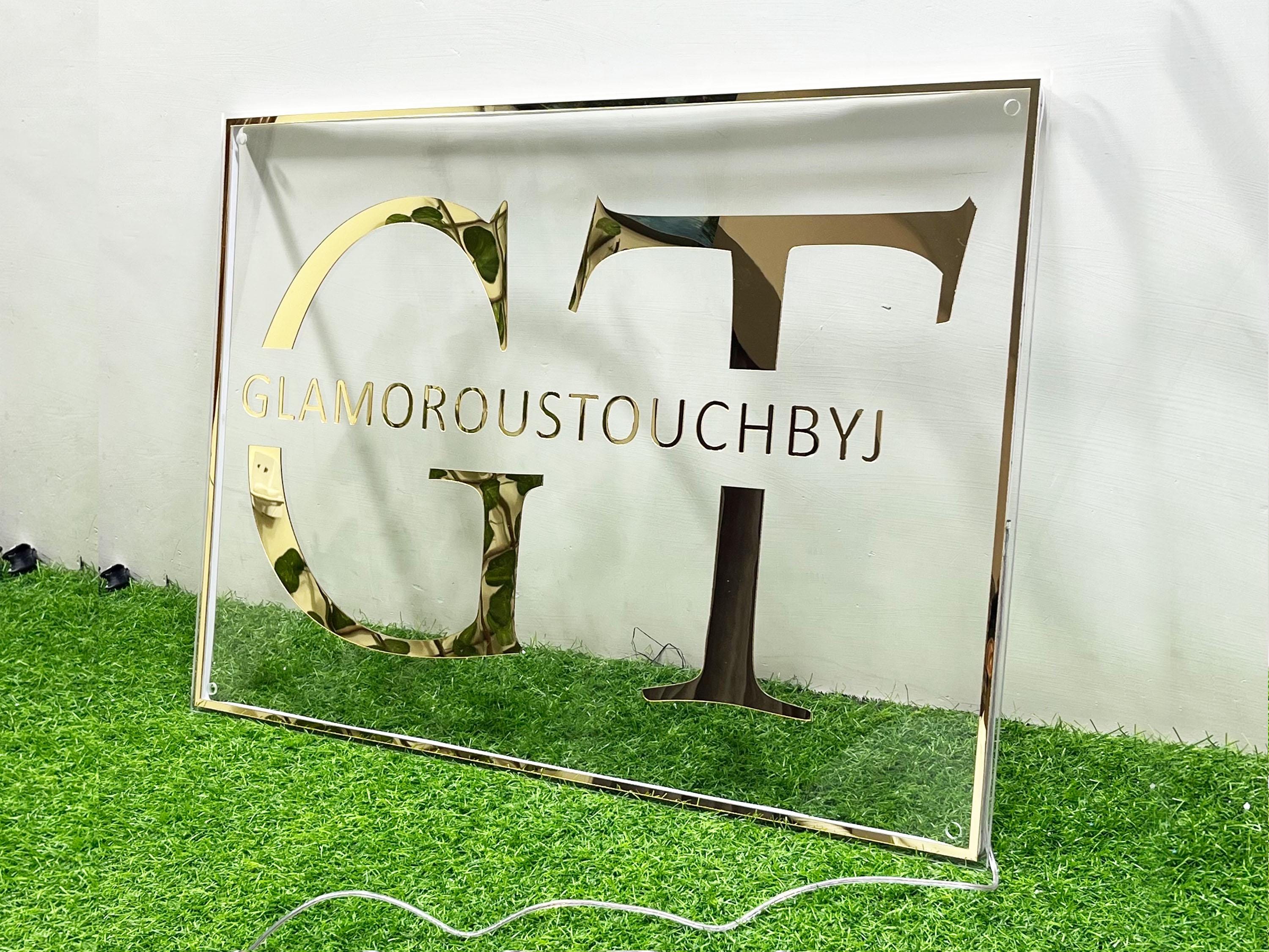 Custom 3D Acrylic Business Sign | Rectangular 3D Business Logo Sign ...