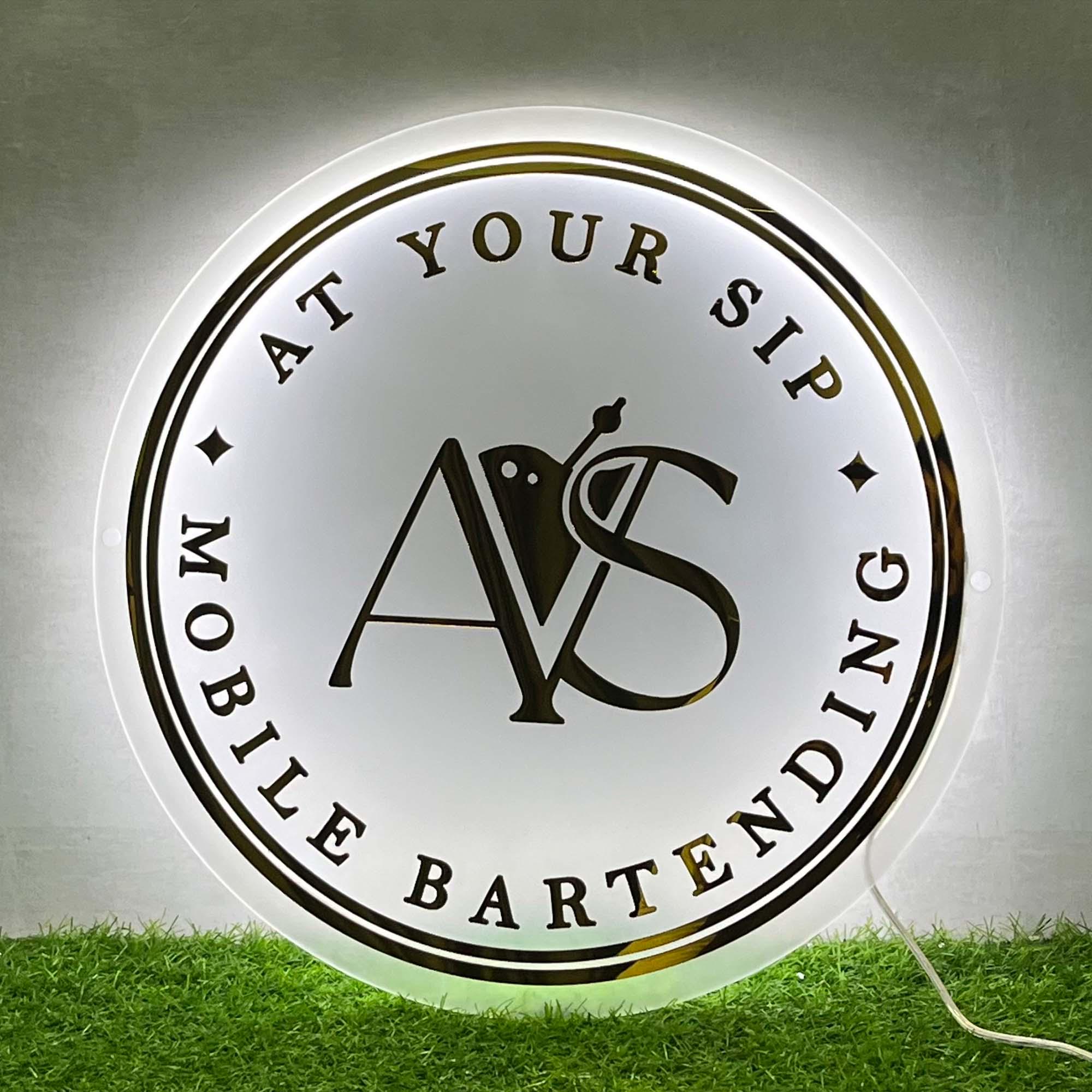 Custom Logo Business Light up Sign | Custom Backlit Business Sign Wall ...