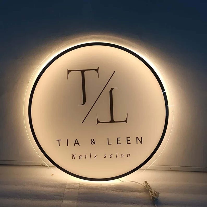 Custom Logo Business Light up Sign | Custom Backlit Business Sign Wall ...