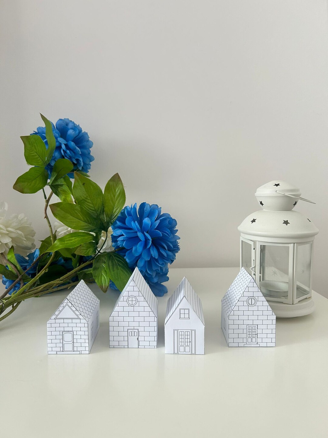 Paper Town House Printable PDF Model House 3D Craft - Etsy