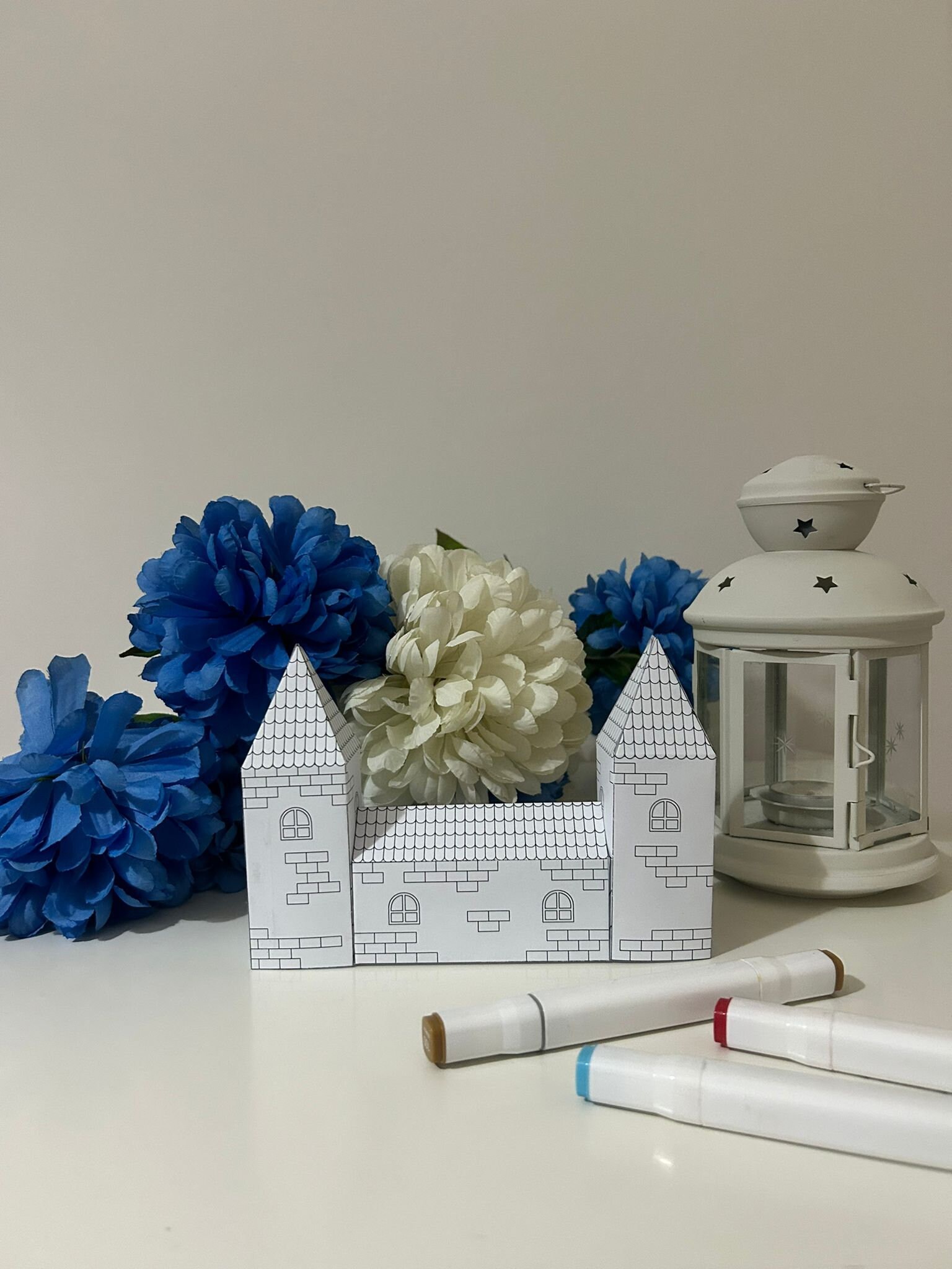 Paper Castle Printable PDF Model Castle 3D Craft - Etsy