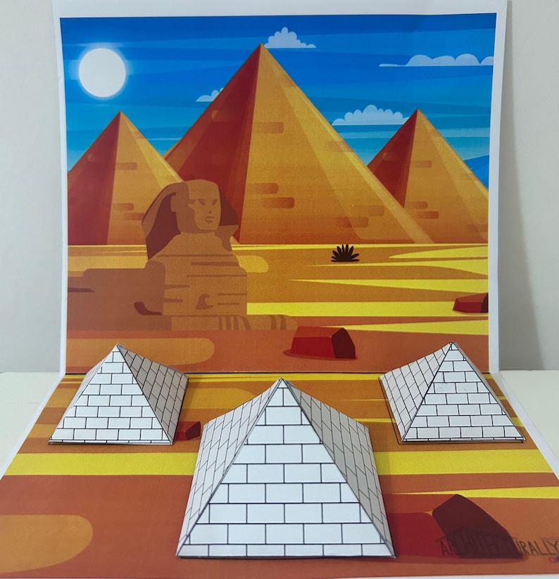 Paper Egyptian Pyramids Pdf Printable Activity for Kids - Etsy