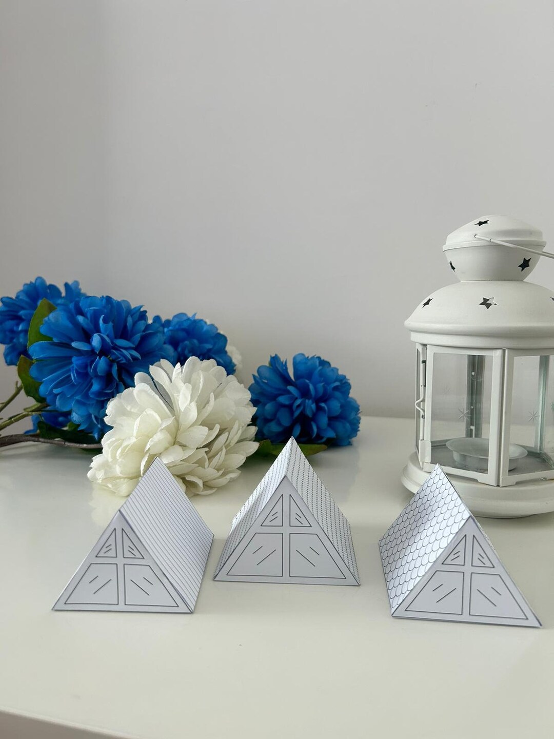 Traingle Paper Houses Printable PDF Model Ev 3D Craft - Etsy