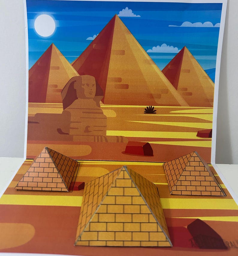 Paper Egyptian Pyramids Pdf Printable Activity for Kids - Etsy