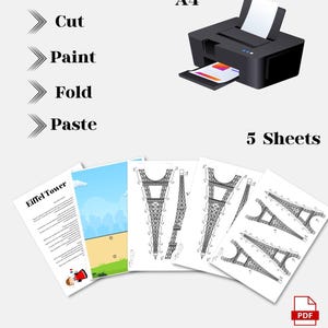 Paper Eiffel Tower Pdf Printable Activity for Kids - Etsy